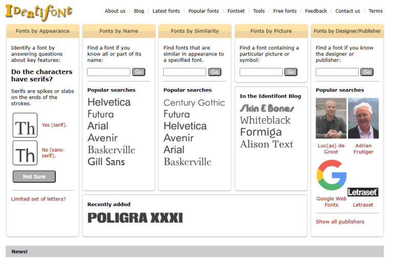 Como descobrir a fonte de uma letra a partir de uma imagem online ...